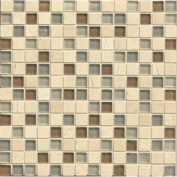 Bedrosians Interlude 0.75" x 0.75" Glass Grid Mosaic Wall Tile | Perigold