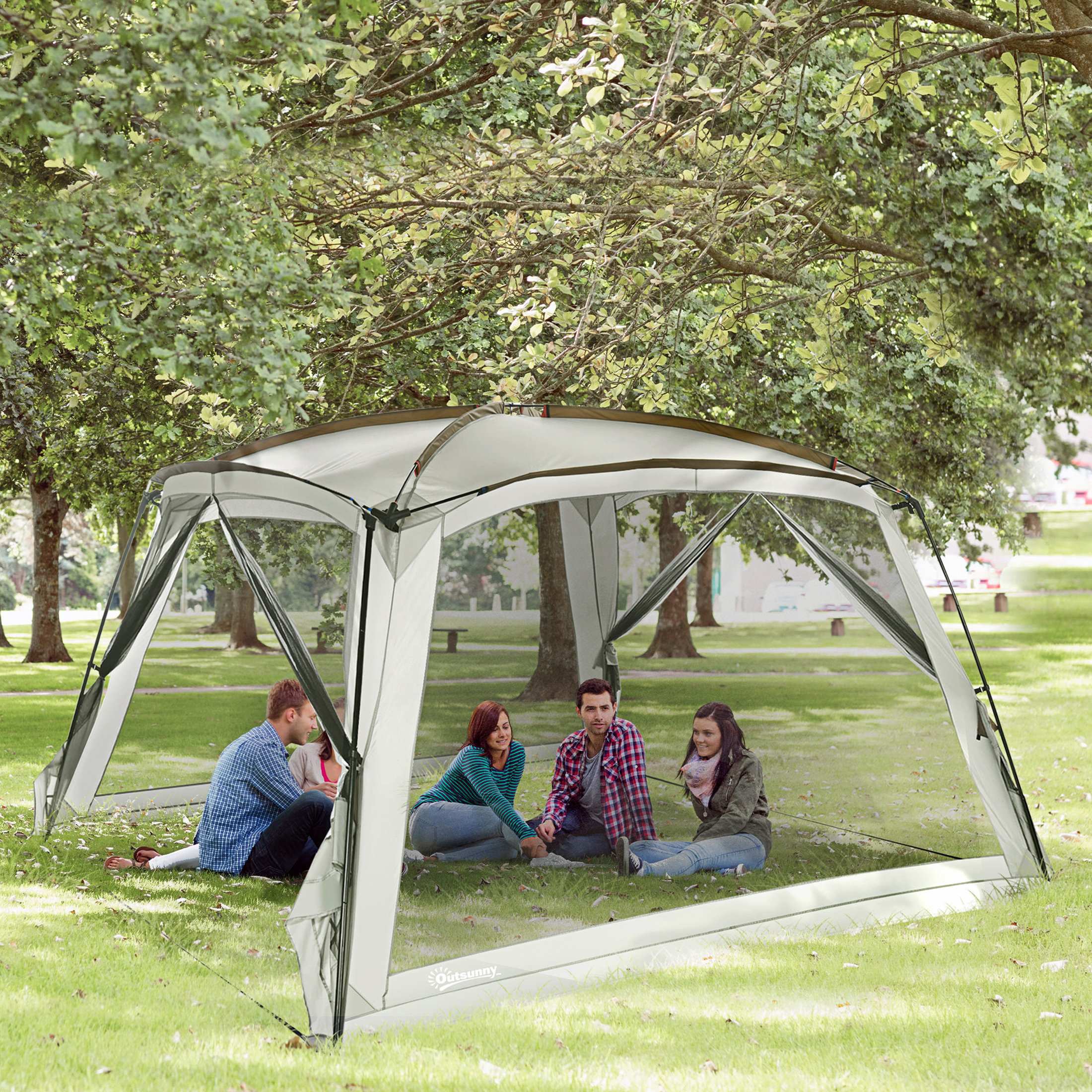 dingdangxiang 12' x 12' UV50+ Screen House: Easy-Setup Screen Tent with ...