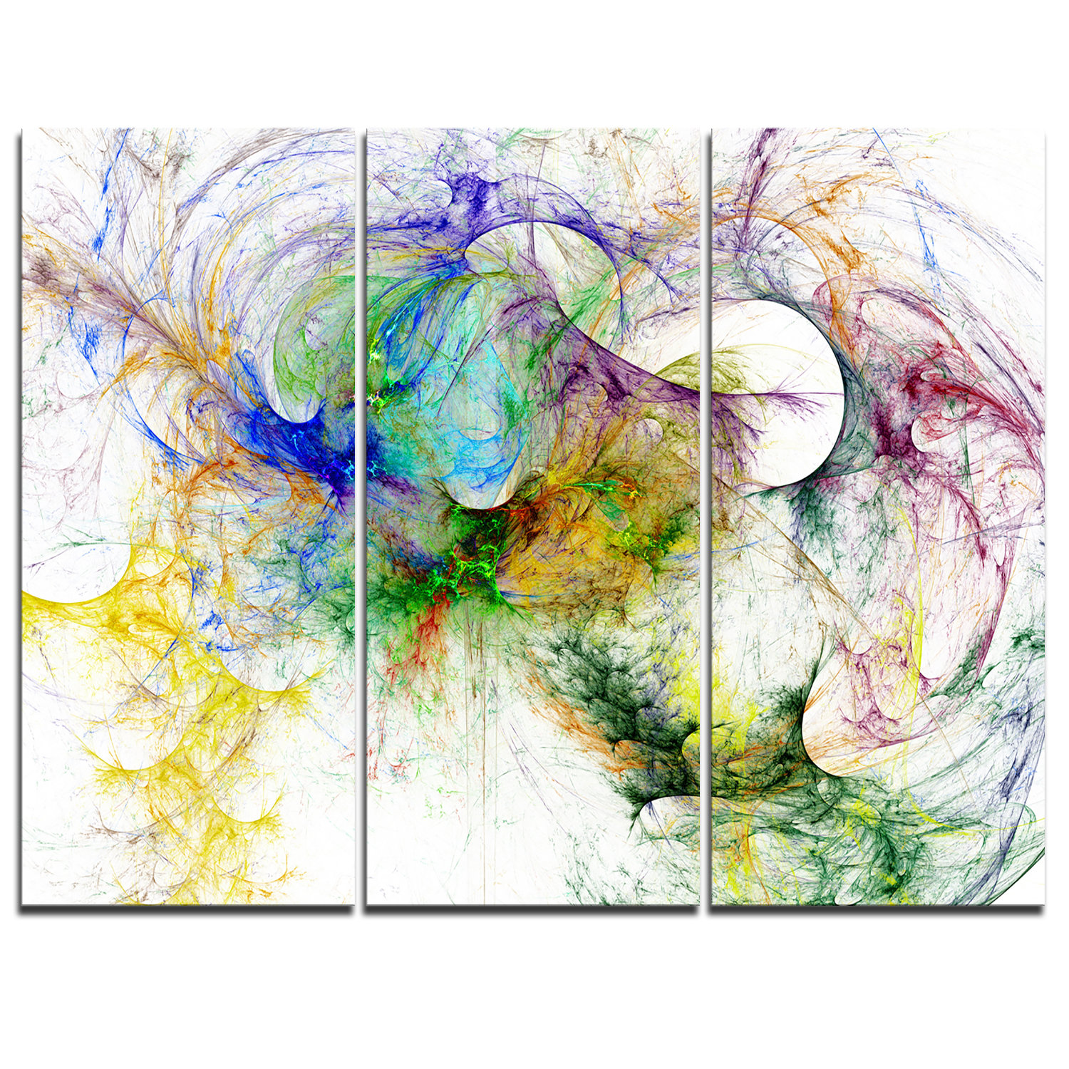 Design Art Wings of Angels Purple - 3 Piece Graphic Art on Wrapped ...