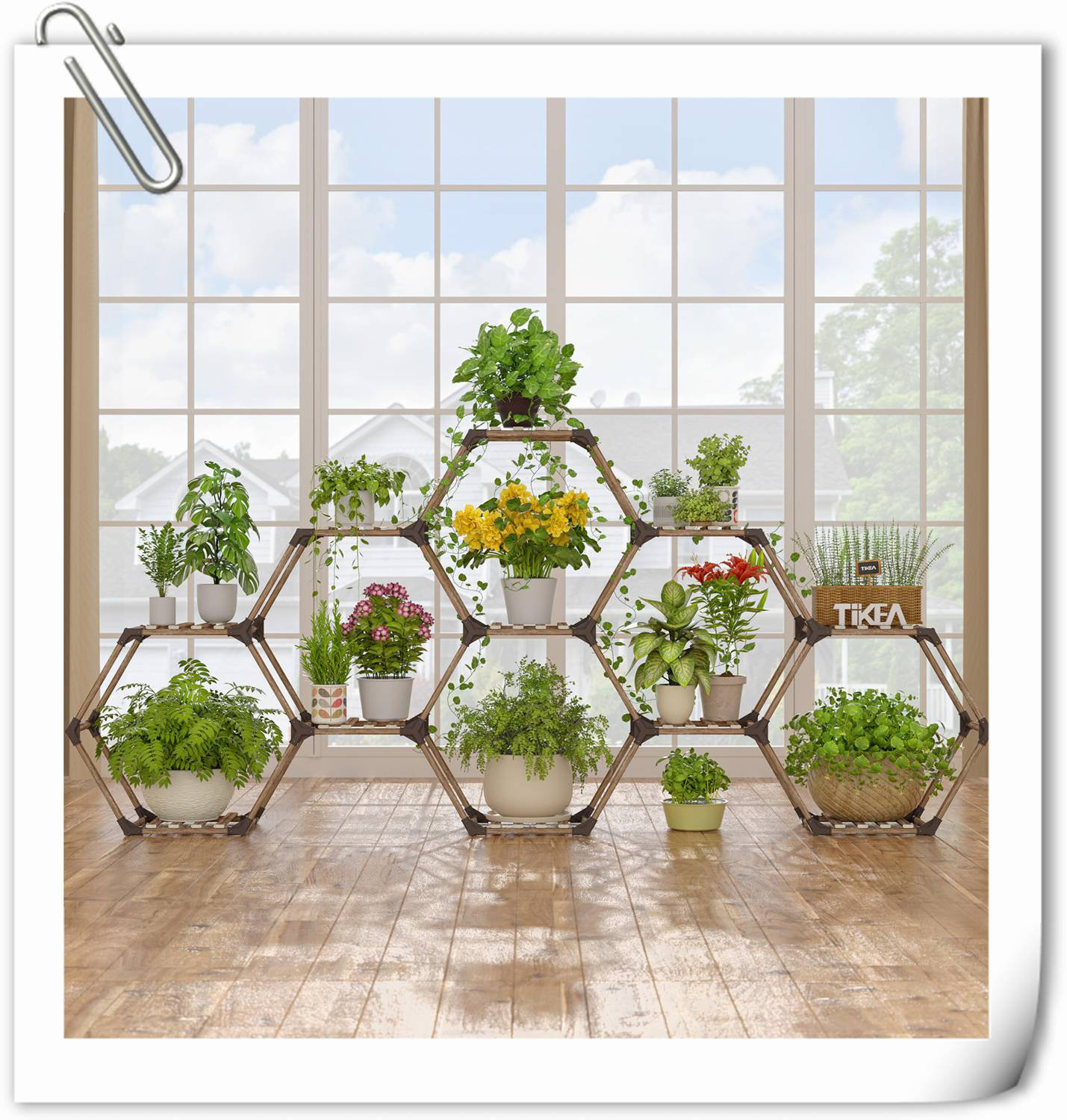 Arlmont & Co. Plant Stand Indoor Hexagonal Plant Stand For Multiple ...