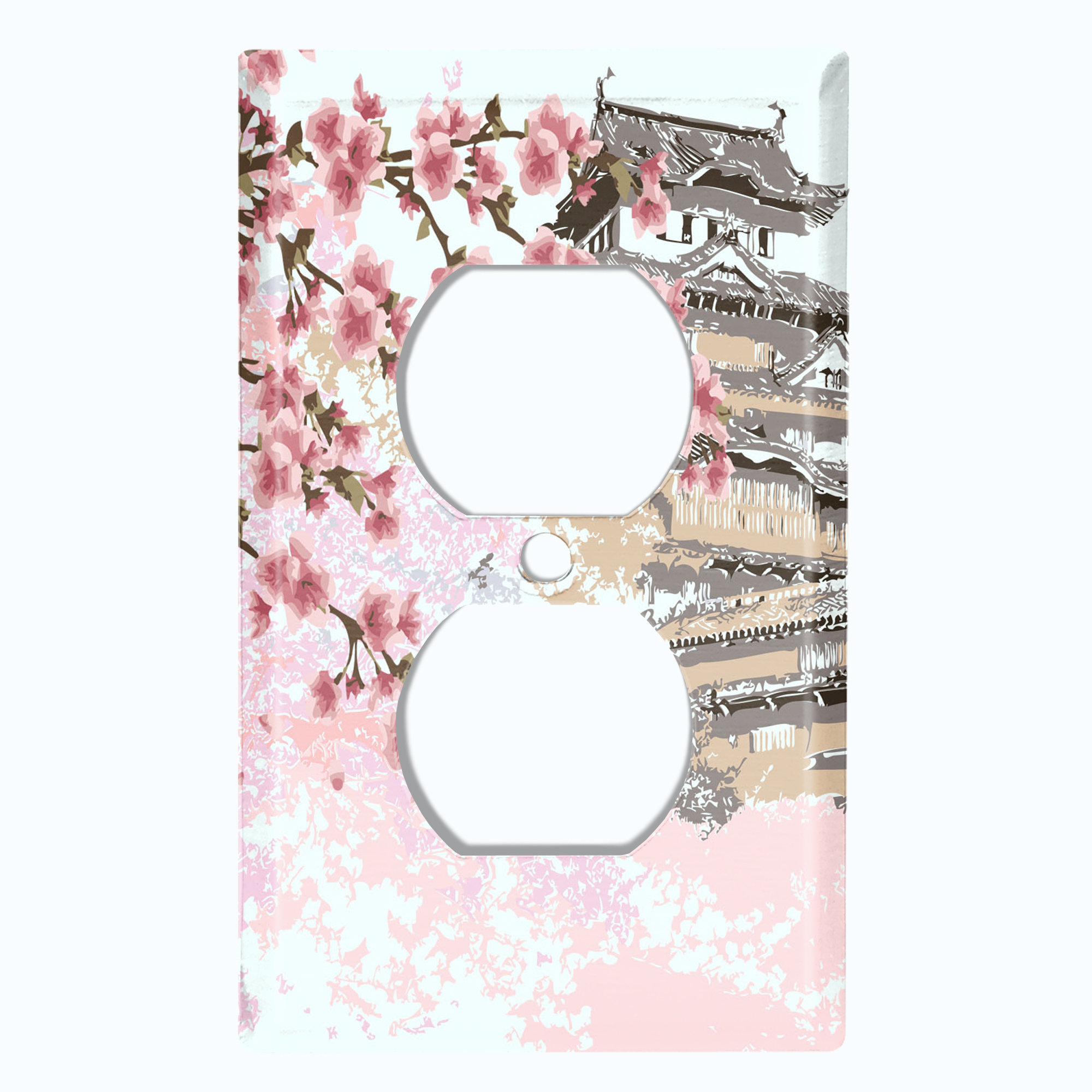 WorldAcc Metal Light Switch Plate Outlet Cover (Japanese Sakura Flower ...