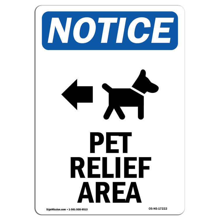 SignMission Pet Relief Area Sign with Symbol | Wayfair