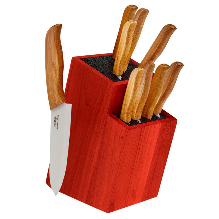 Melange CaterEco 10 Piece Ceramic Knife Block Set | Wayfair