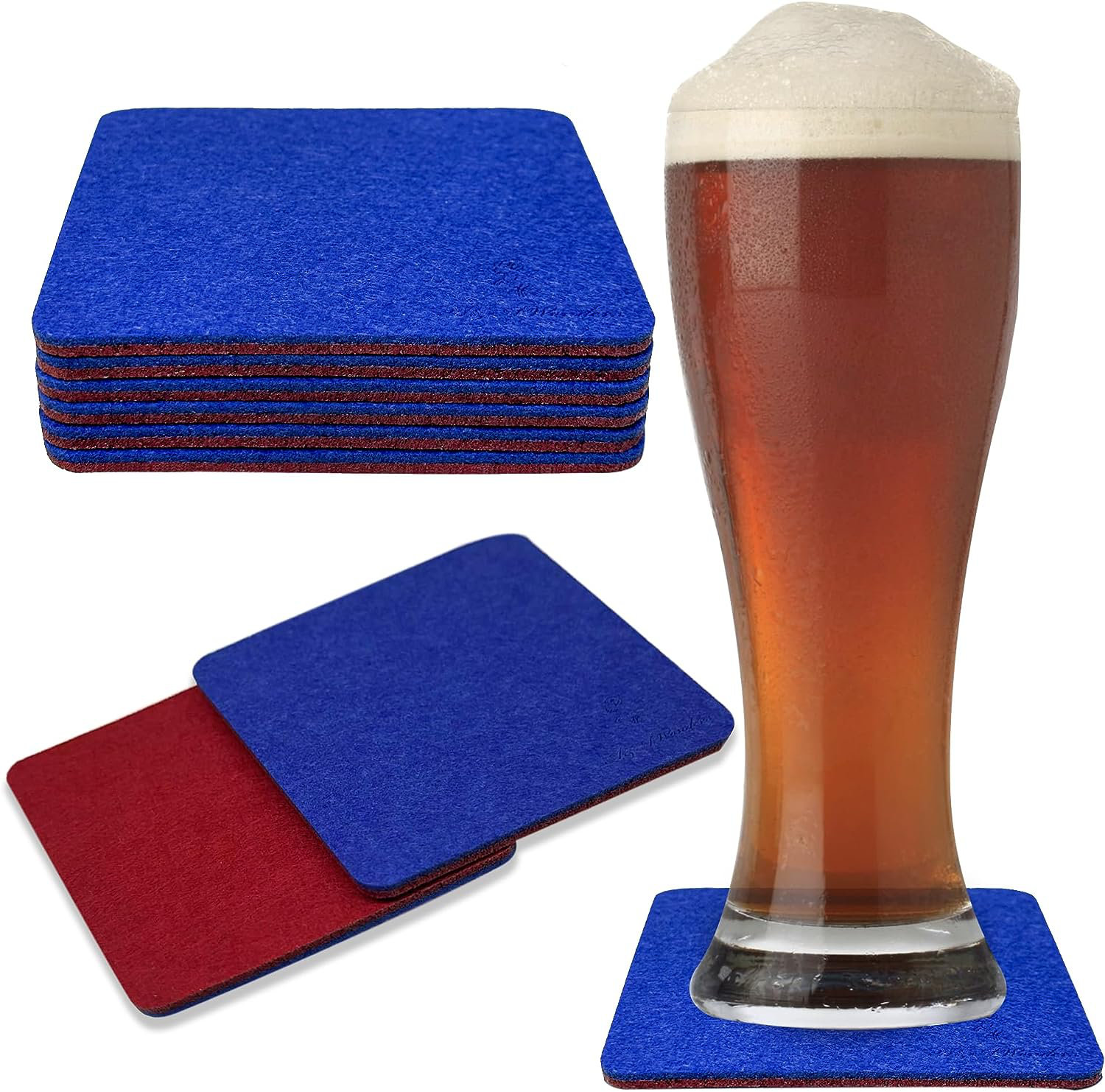 Ebern Designs Premium Felt Coasters For Drink, Absorbent Felt Protects ...