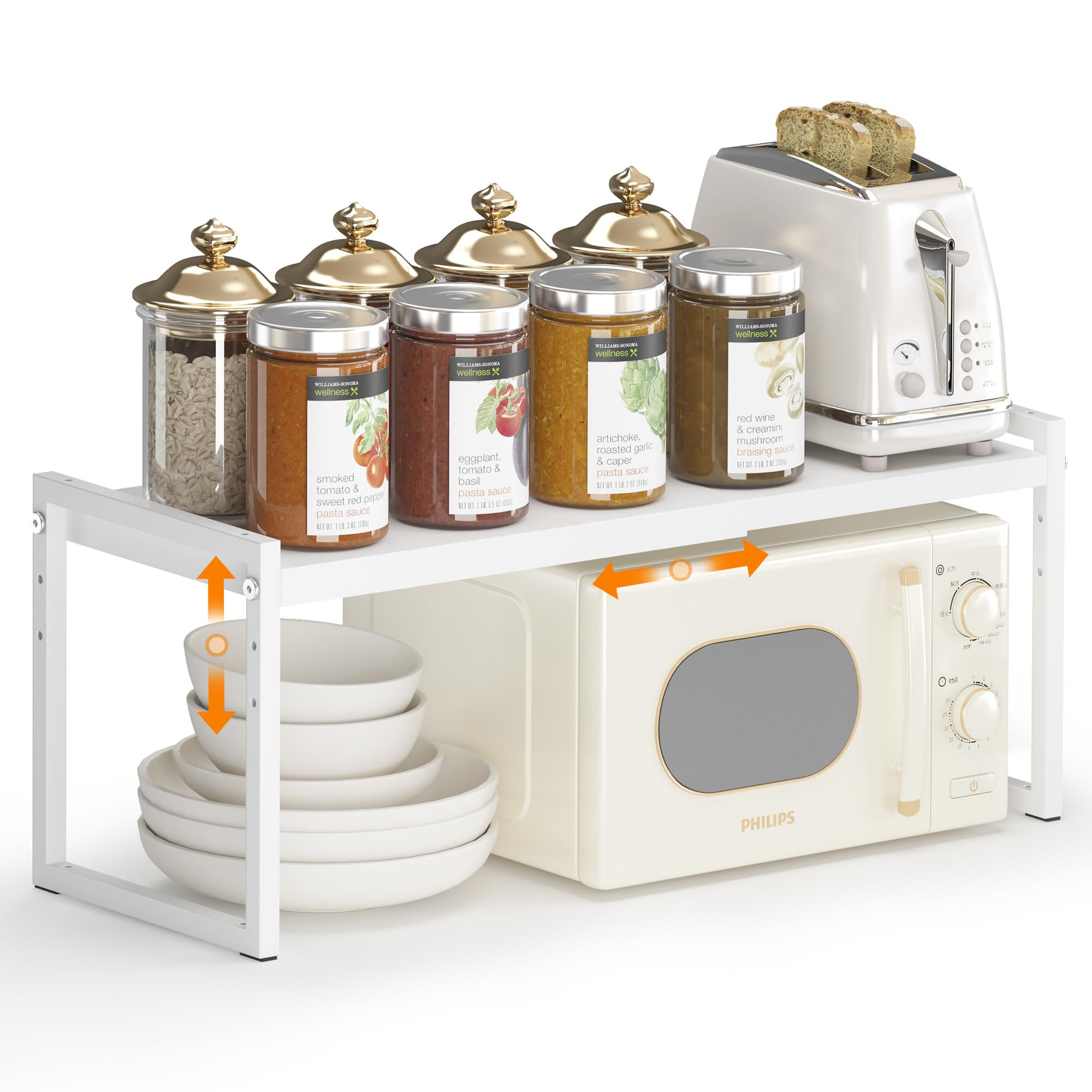 Latitude Run® Expandable & Stackable 3-Shelf Modern Kitchen Countertop ...