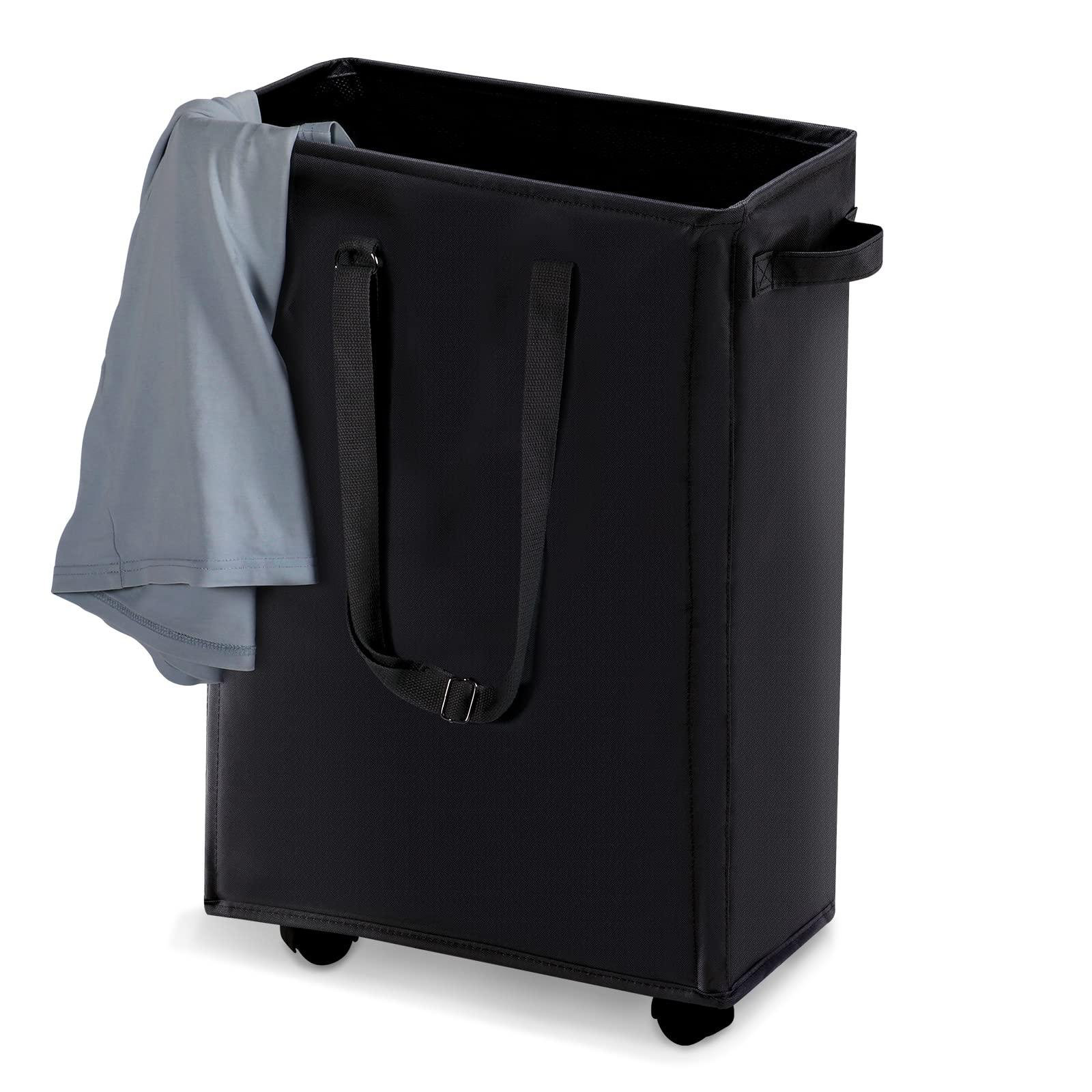 Latitude Run® Slim Rolling Laundry Basket, Slim Laundry Hamper With ...