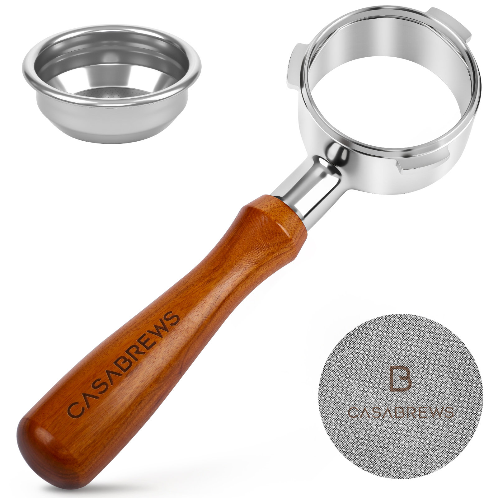 Casabrews 58mm Bottomless Portafilter W/ Filter Basket & Puck Screen ...