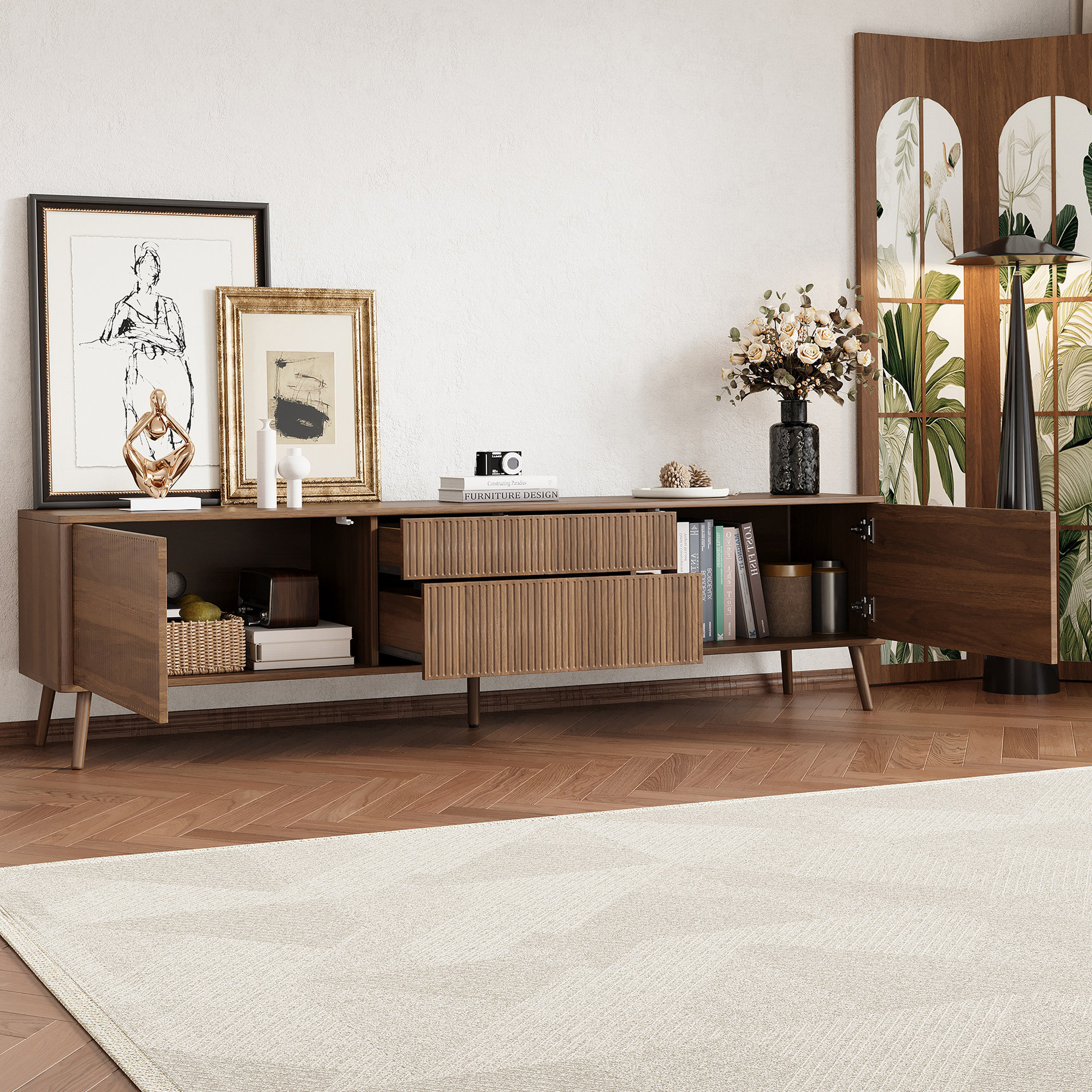 George Oliver Peacock 70.8'' Mid-Century Modern TV Stand | Wayfair