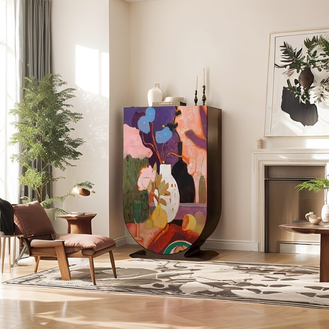 Ruthber Solutions Wide Walnut Frame Storage Cabinet - Wayfair Canada