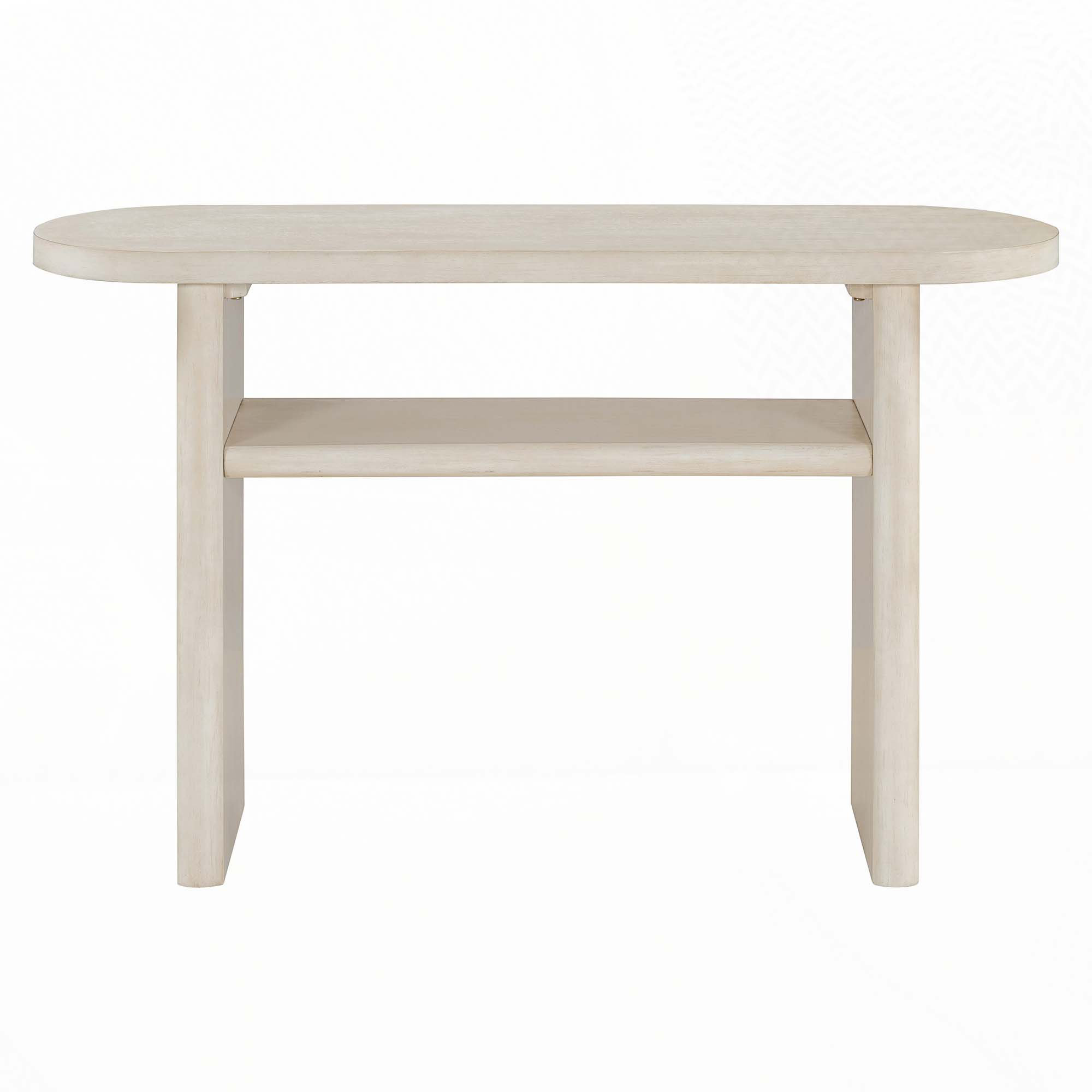 Ebern Designs Wood Console Table with Rounded Edges and Sturdy Shelf ...