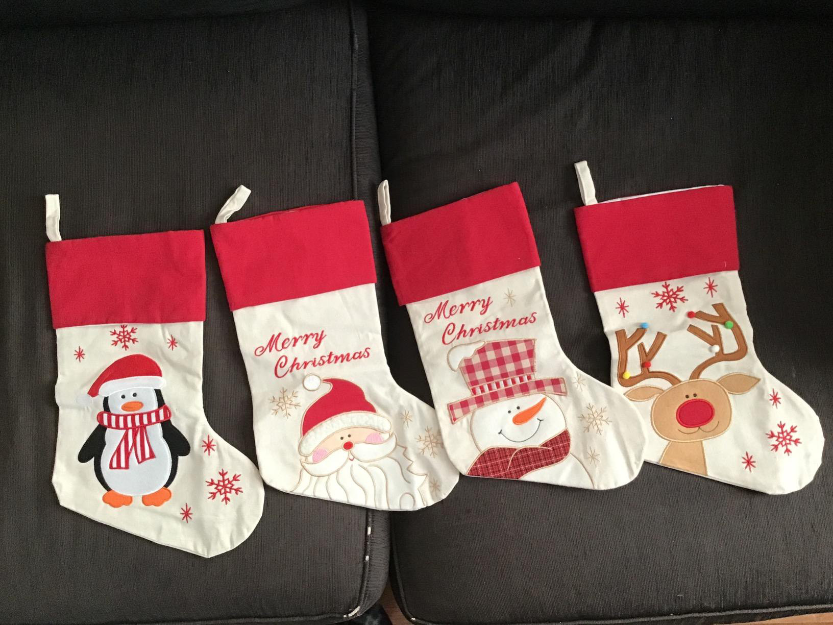 Suploo Rustic Christmas Stockings Set of 4 Felt Santa Reindeer Snowman ...