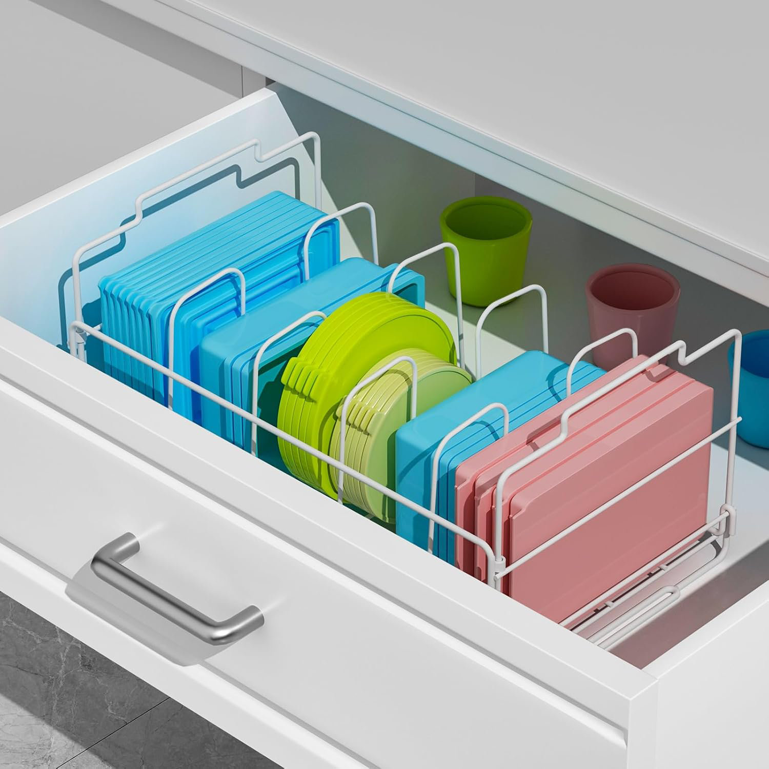 Mint Pantry 2 Tiers Stack Food Storage Container Lid Organizer 8 ...