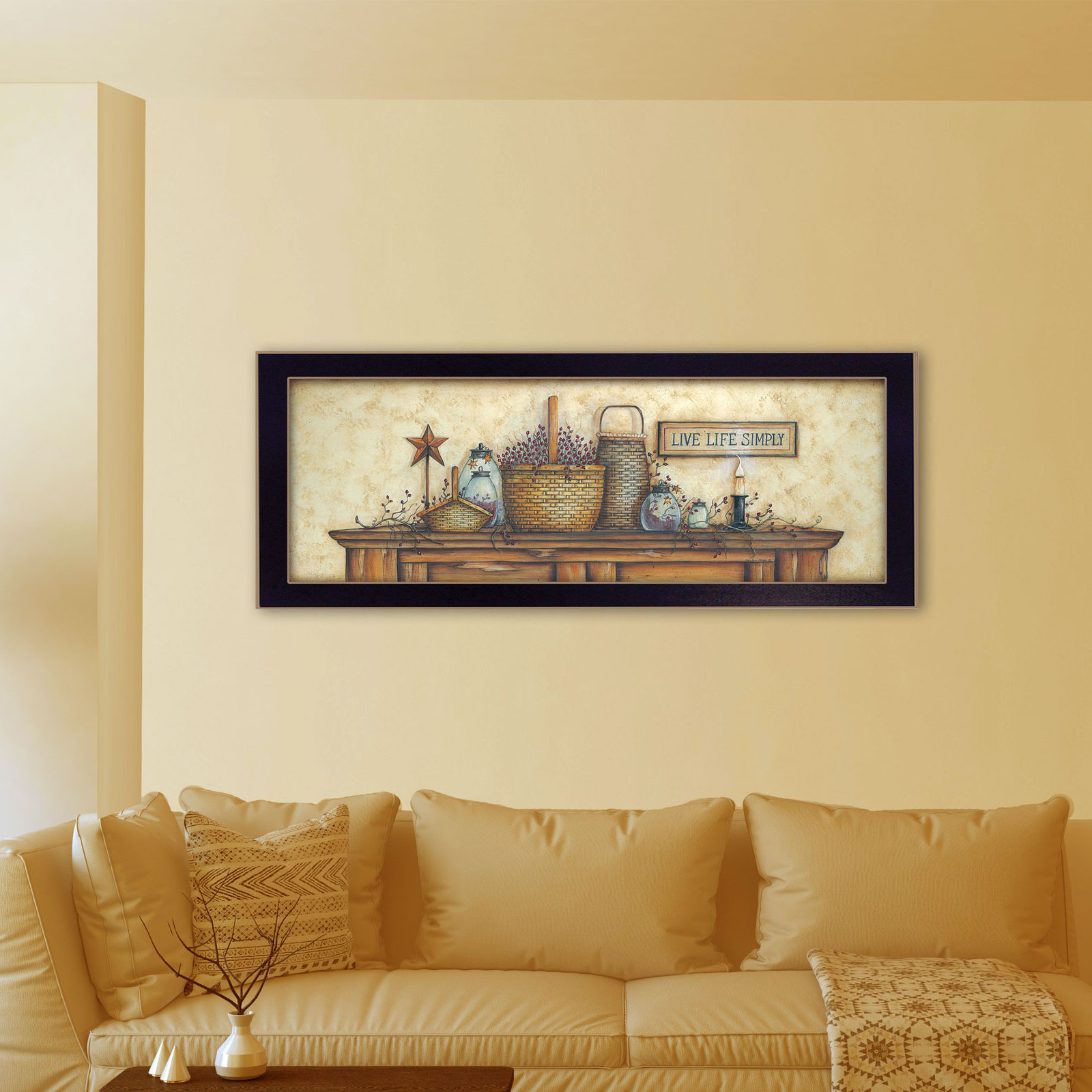 Red Barrel Studio® Live Life Simply Framed Wall Art for Living Room ...