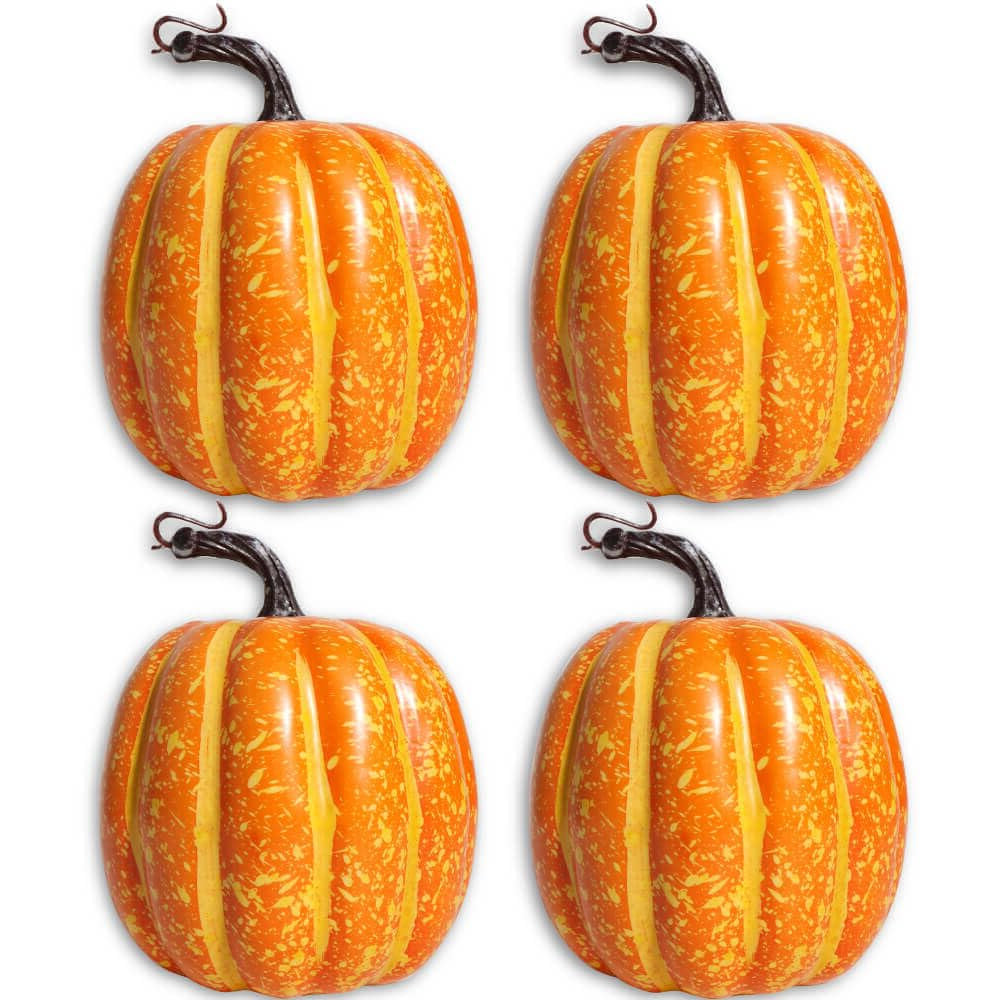 Mercer41 4PCS Artificial Plastic Pumpkins Perfect for Halloween Decor ...
