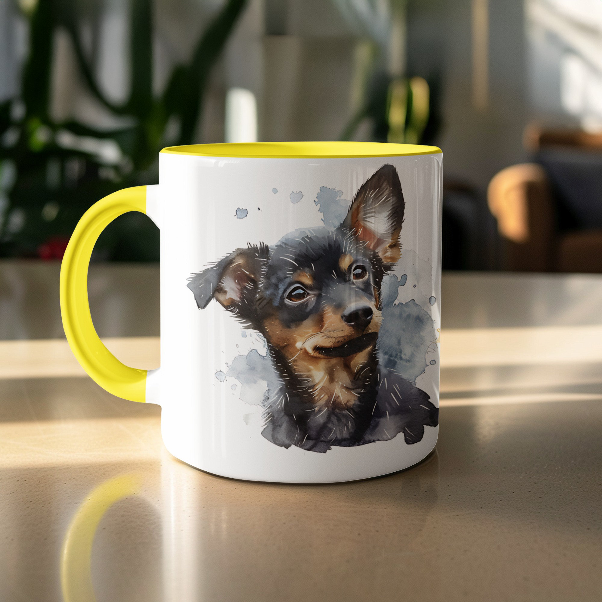 Fleur De Lis Living Set of 4 – Watercolor Border Collie Design 11oz ...