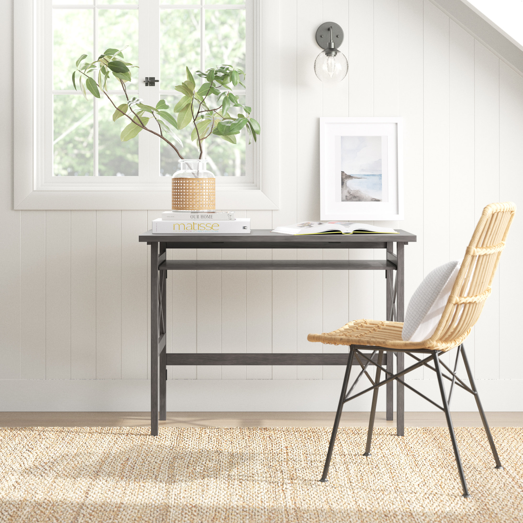 Red Barrel Studio® Bacchi Solid Wood Top Computer Desk & Reviews ...