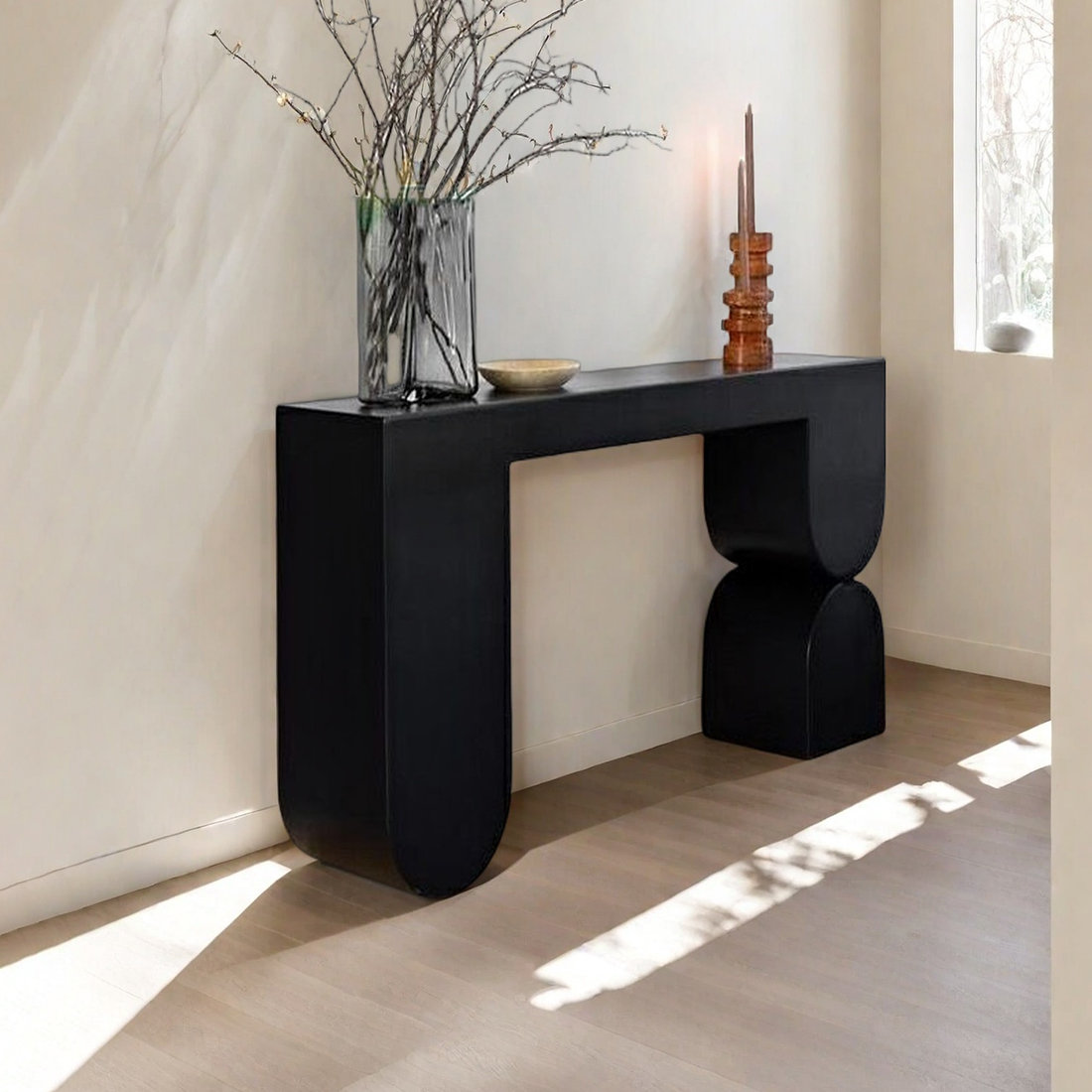 Hokku Designs Creative black stylish console table | Wayfair