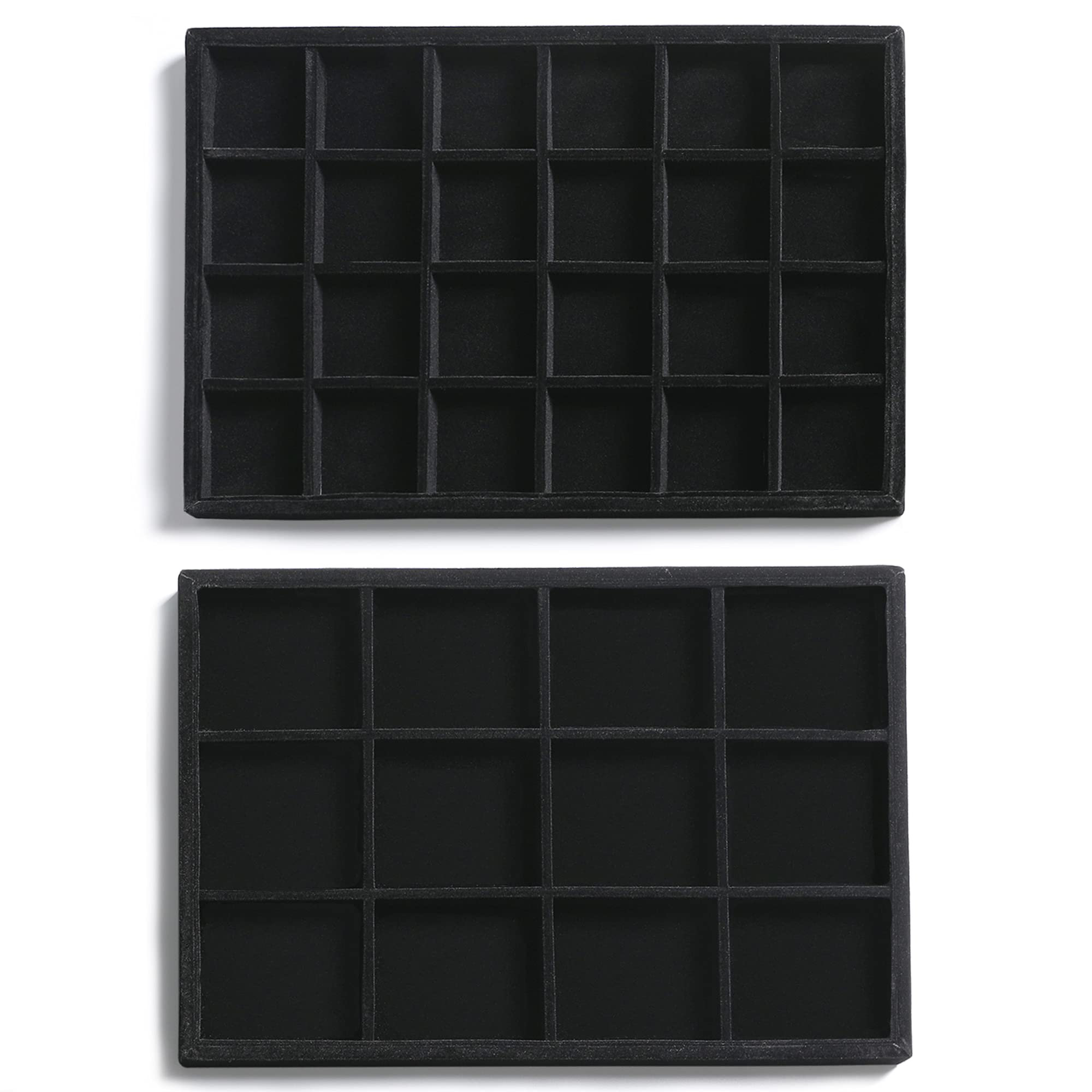 Mercer41 Stackable Velvet Jewelry Organizer Trays For Drawers Inserts ...