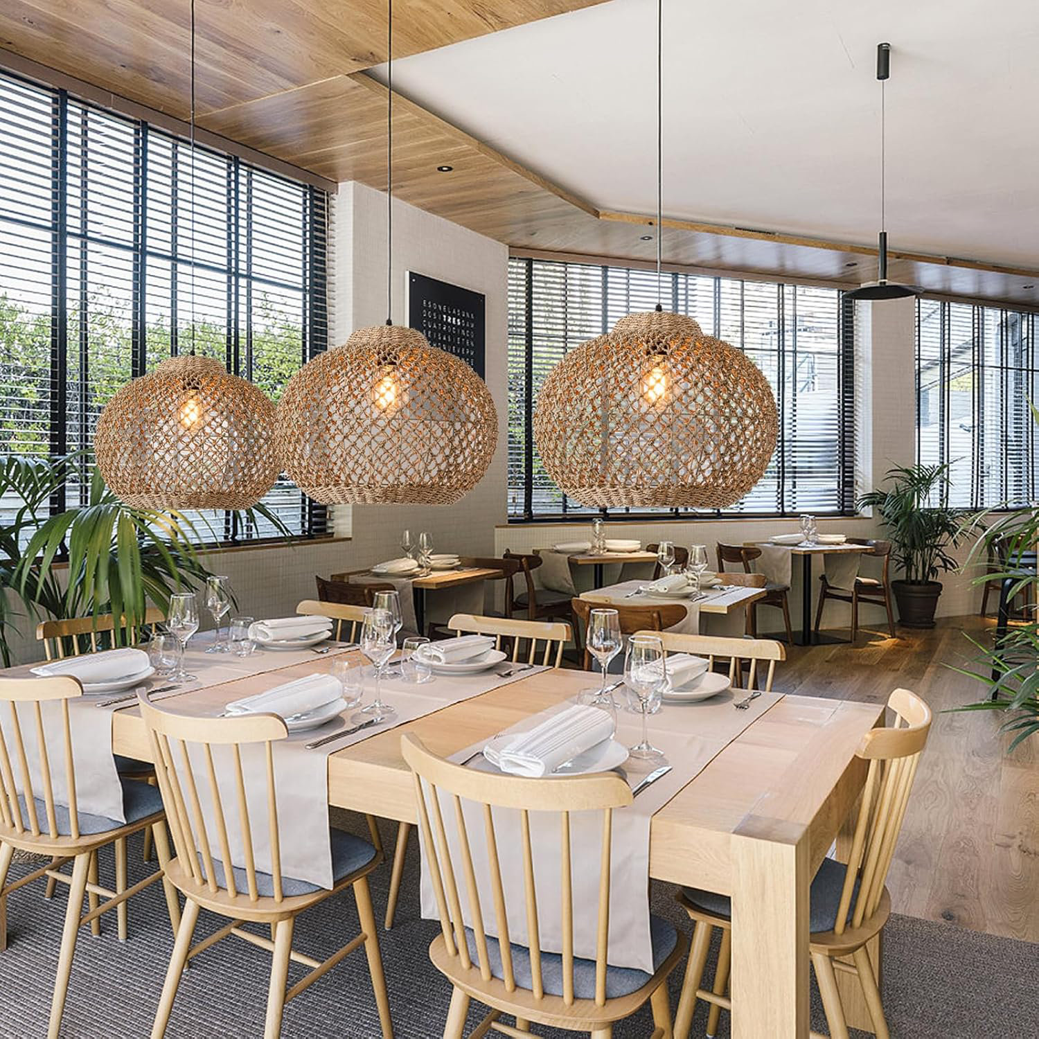 Bay Isle Home™ Boho Rattan Pendant Light, 13.77" Hand-Woven Wicker ...