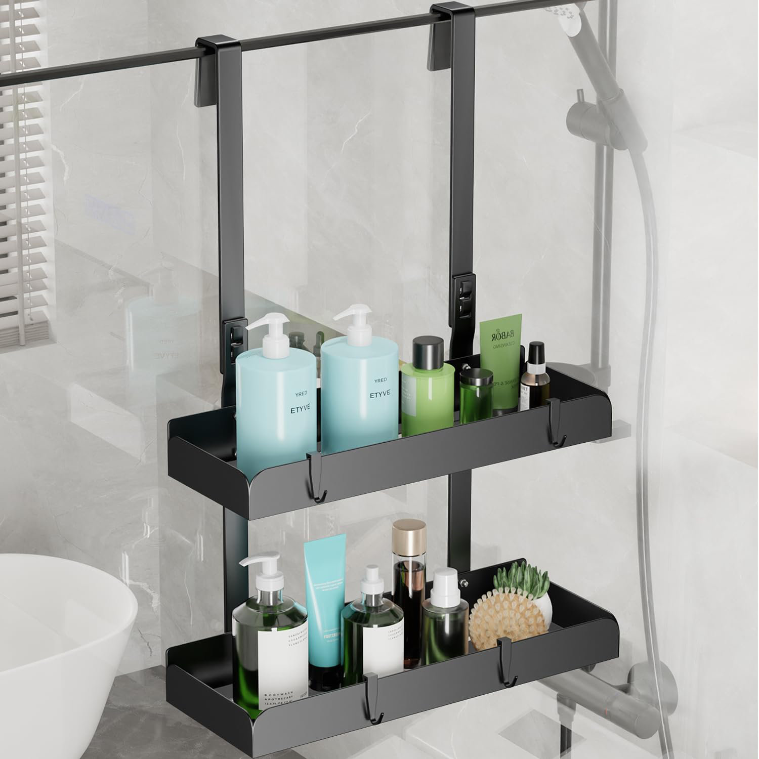 Rebrilliant Hanging Shower Caddy Shower Rack Over The Doors For ...