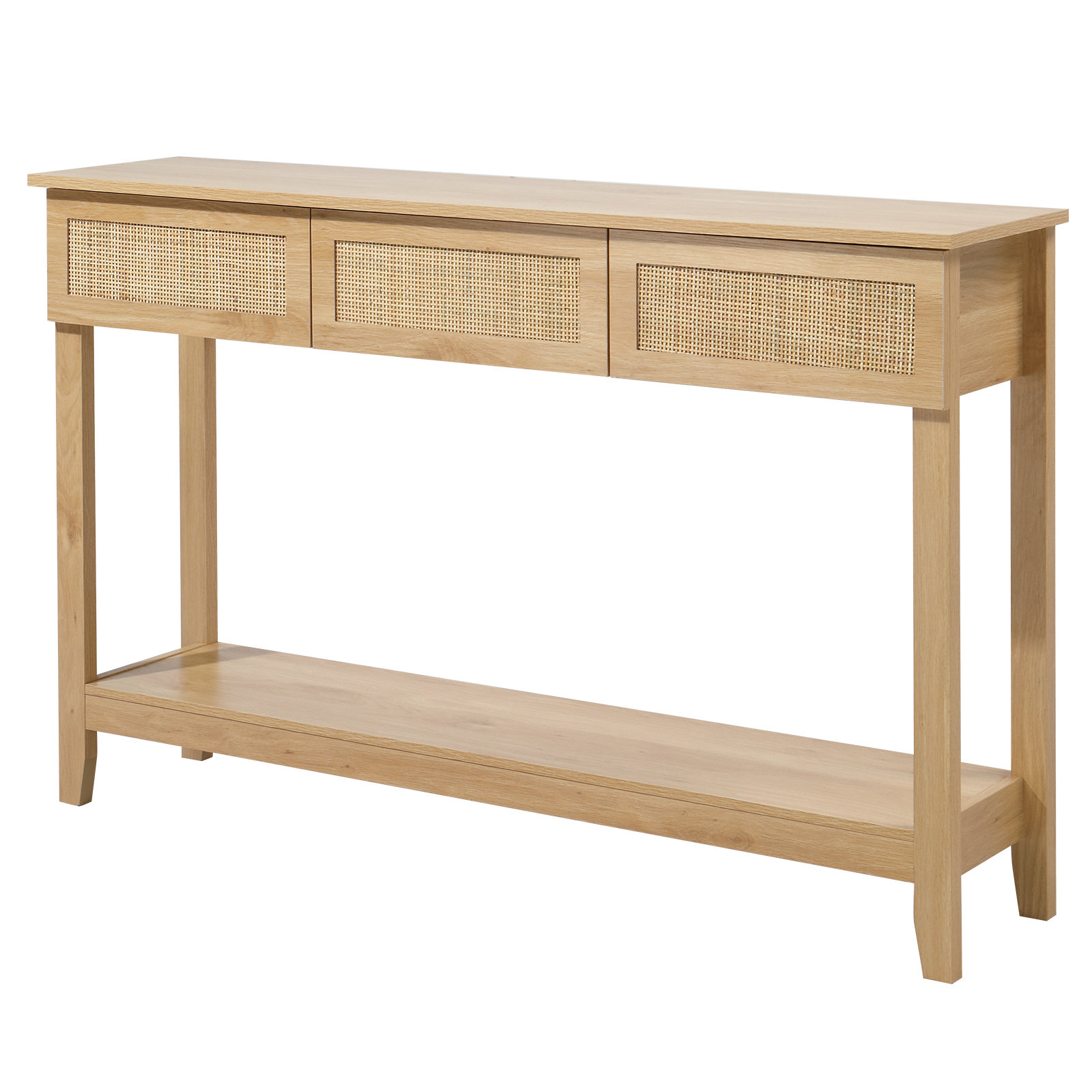 Bay Isle Home™ Wood 2-Layer 3-Draw MDF 130 * 30 * 81Cm Rattan Surface ...