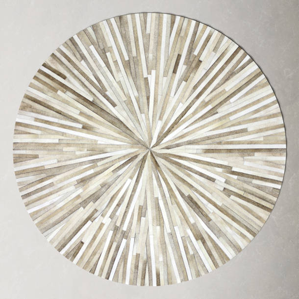 Corrigan Studio® Costanza Geometric Cowhide Leather Camel Area Rug ...