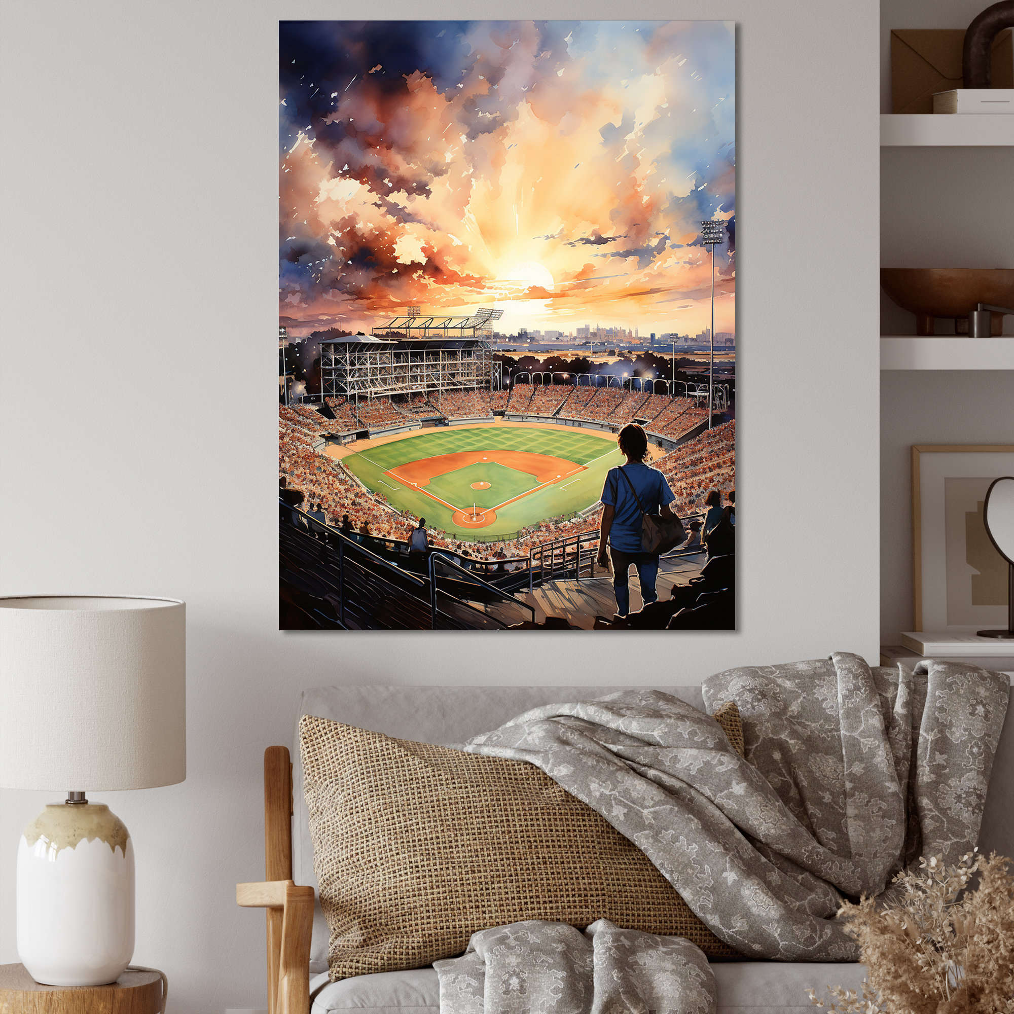 Red Barrel Studio Abstract Baseball Stadium VI - Cityscapes Wall Art ...