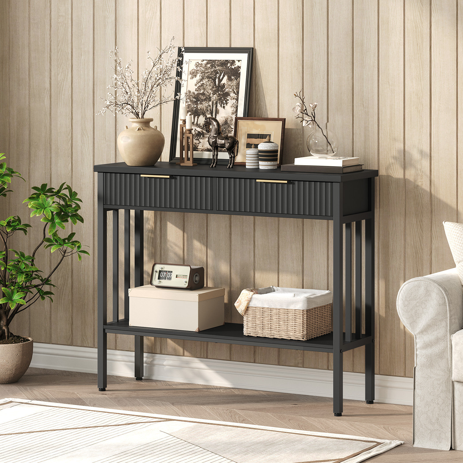 Winston Porter Olague 39.4" Console Table with Storage & Reviews ...