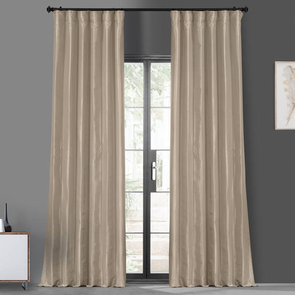 One Allium Way® Hodson Ruched Faux Silk Curtains for Bedroom, Room ...