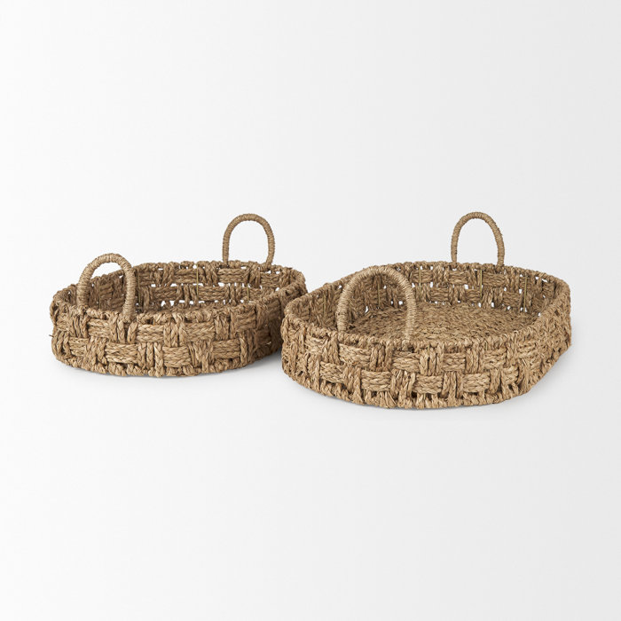 Joss & Main Argens Seagrass Tray - Set of 2 | Wayfair