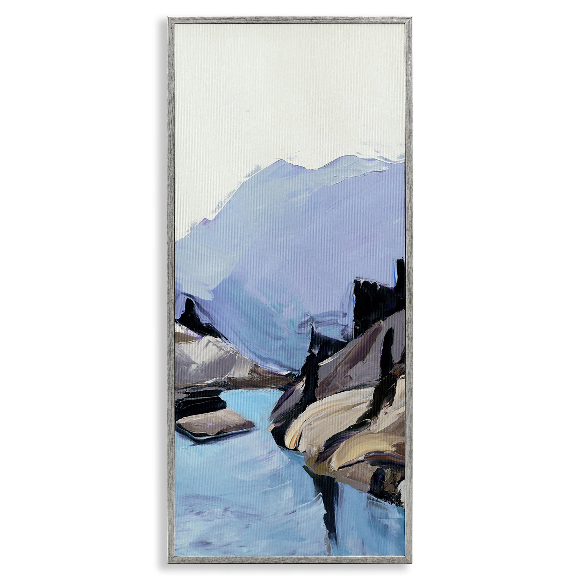Ebern Designs Mountain River Abstraction Framed Giclee Art by Julie ...