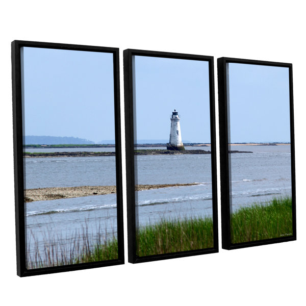 ArtWall Tybee Islands Unofficial Lighthouse Framed On Canvas 3 Pieces ...