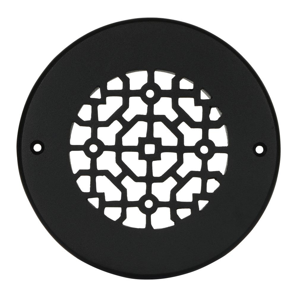 Registers and Hardware 5" Duct Solid Cast Aluminum Round Grille (6-1/2 ...