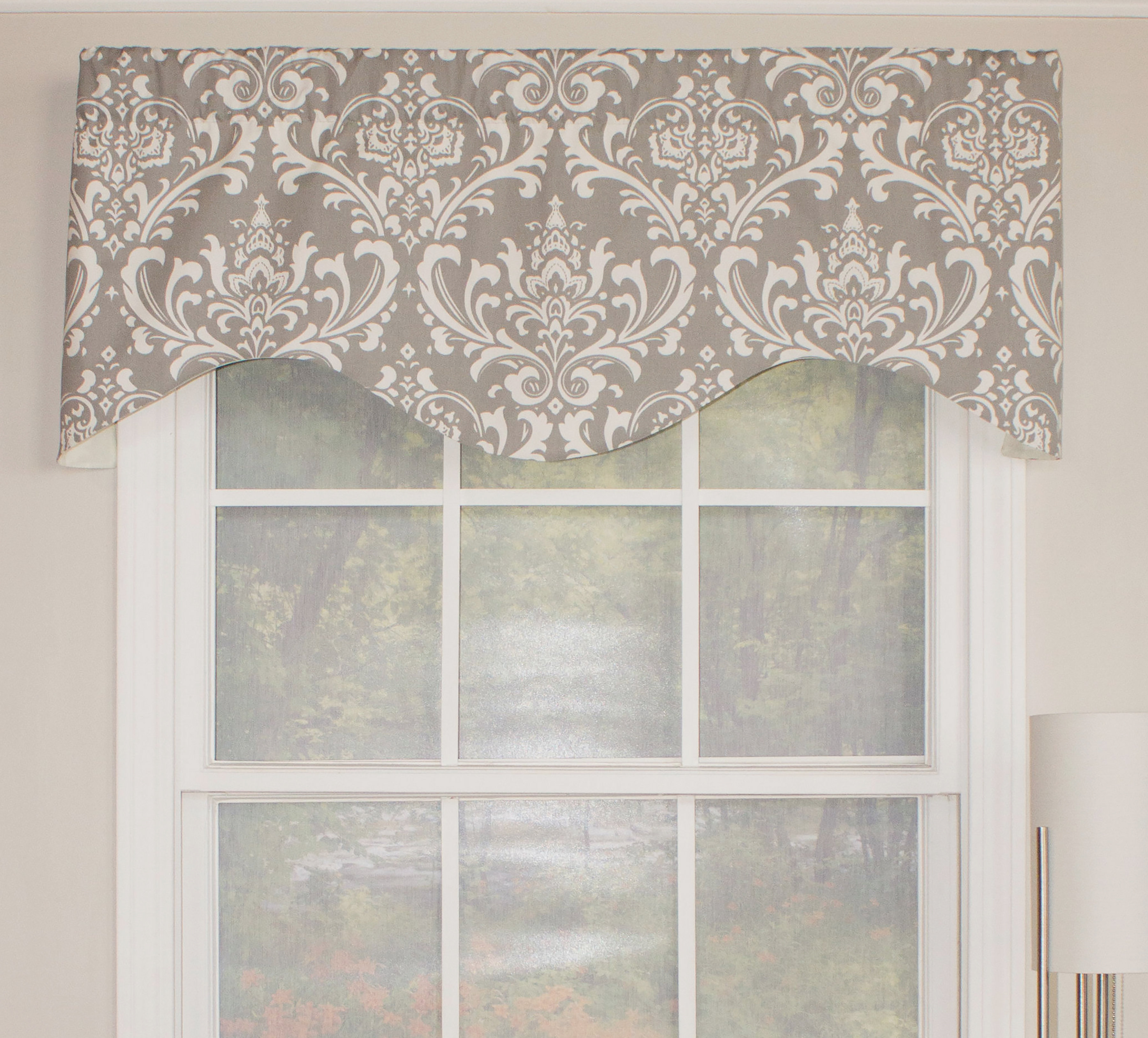 Rosdorf Park Ozbourne Damask Damore 50" Window Valance & Reviews | Wayfair