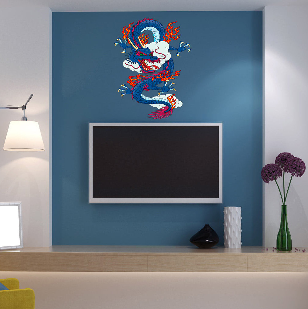 Trinx Dragon Sticker, Dragon Wall Decal | Wayfair