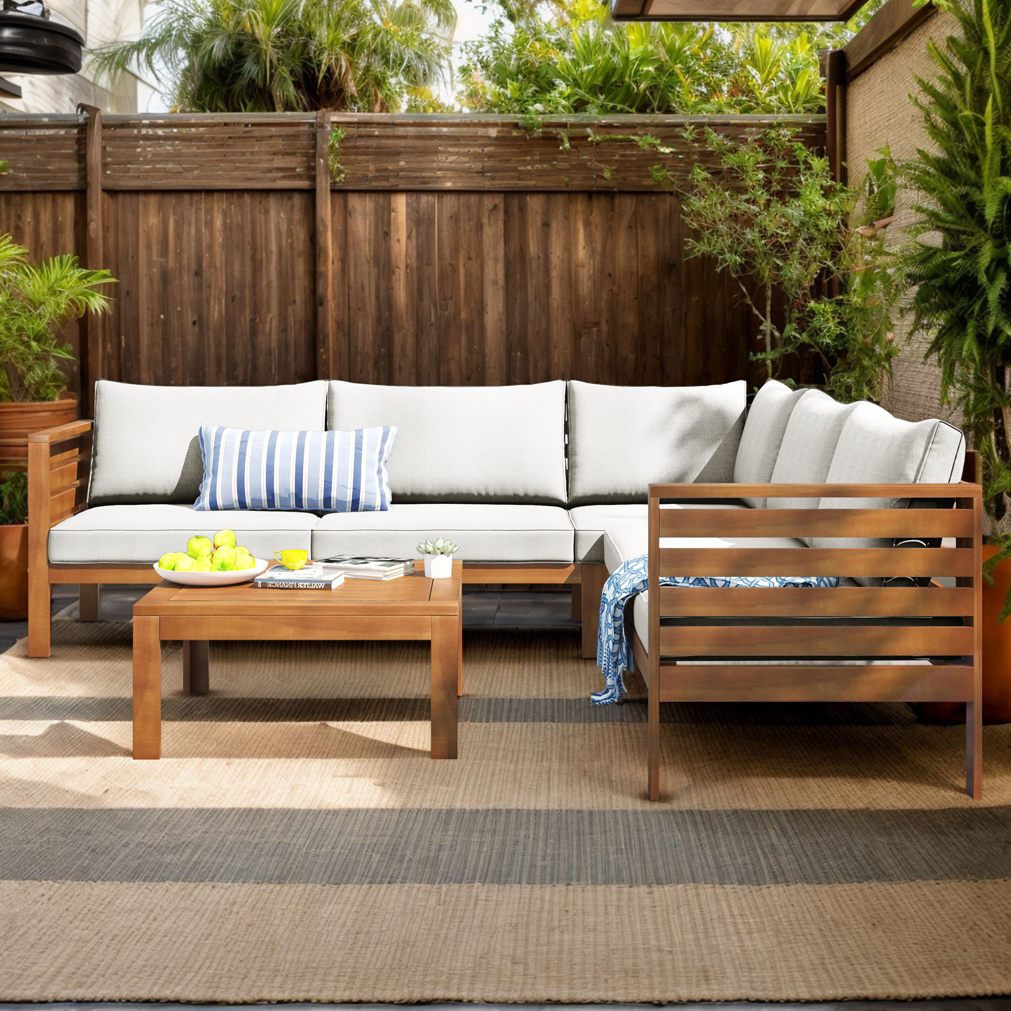 Latitude Run® Outdoor Sofa Seating Group with Removable Cushion design ...
