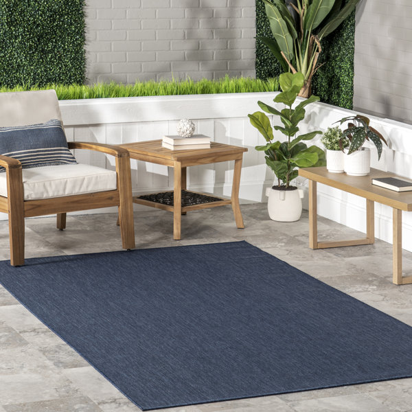 Hokku Designs Nakia Solid Indoor/Outdoor Area Rug for Living Room Patio ...