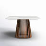 AllModern Kendall Solid Wood & Marble Square Dining Table & Reviews ...