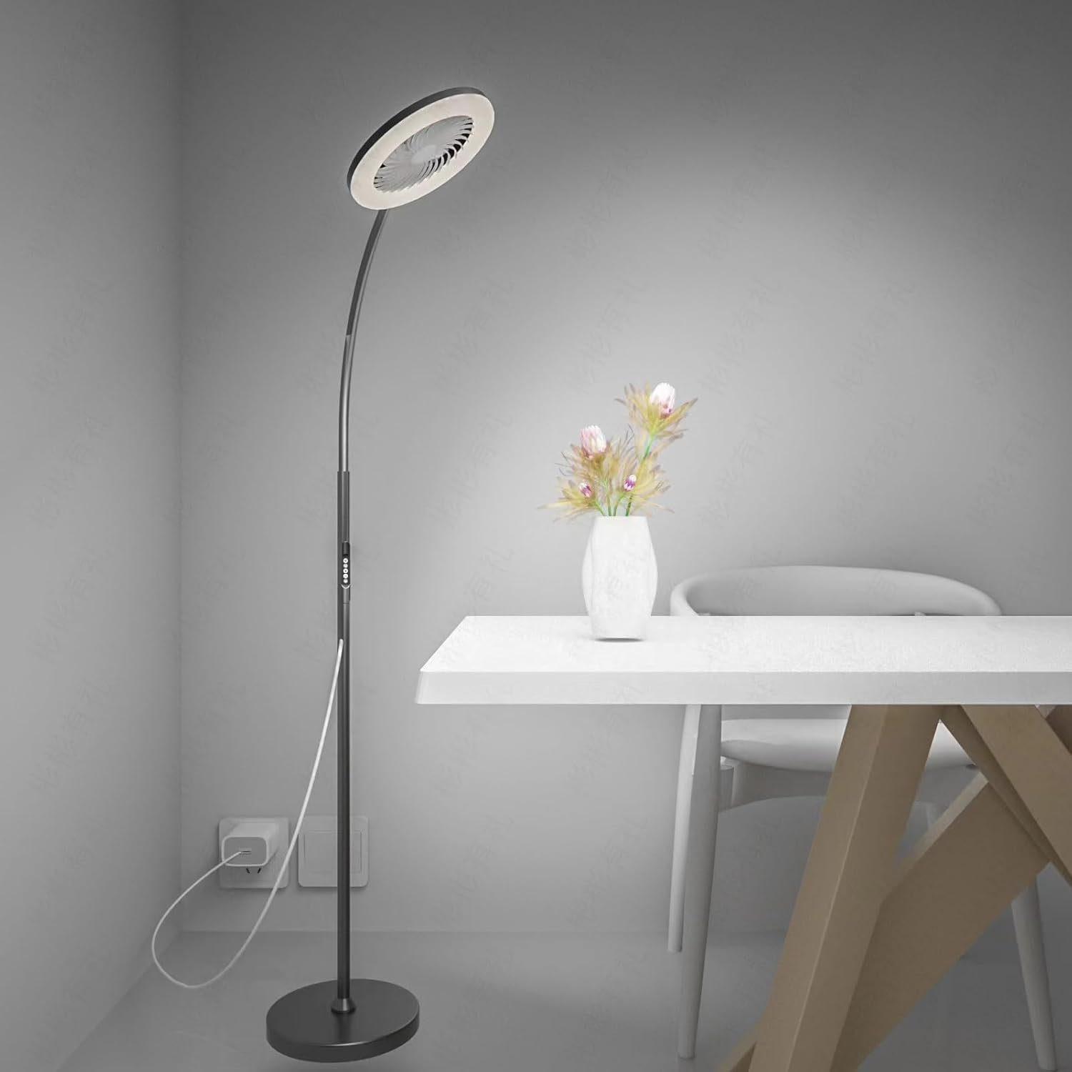 Ivy Bronx Floor Lamp with Fan Fan Light | Wayfair