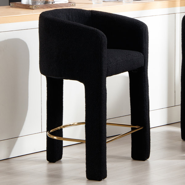 Mercer41 Modern Counter Height Bar Stools, 26" Barrel Bar Stools With ...