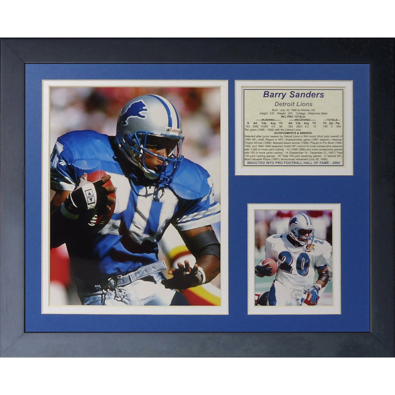 Legends Never Die Barry Sanders Home Framed Memorabilia | Wayfair