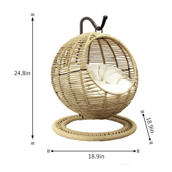 Tucker Murphy Pet™ Deiby Rattan Pet Swing Hut with Cushion & Reviews ...