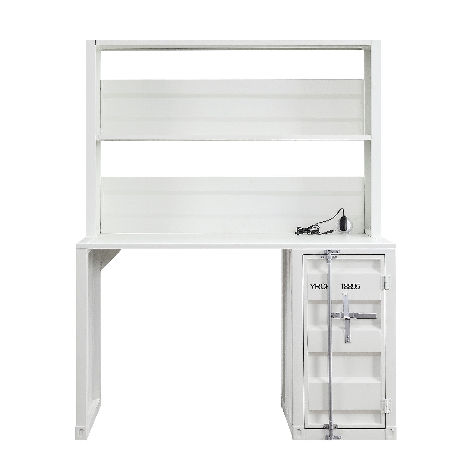 Red Barrel Studio® Cargo White Finish Writing Desk W/Hutch | Wayfair