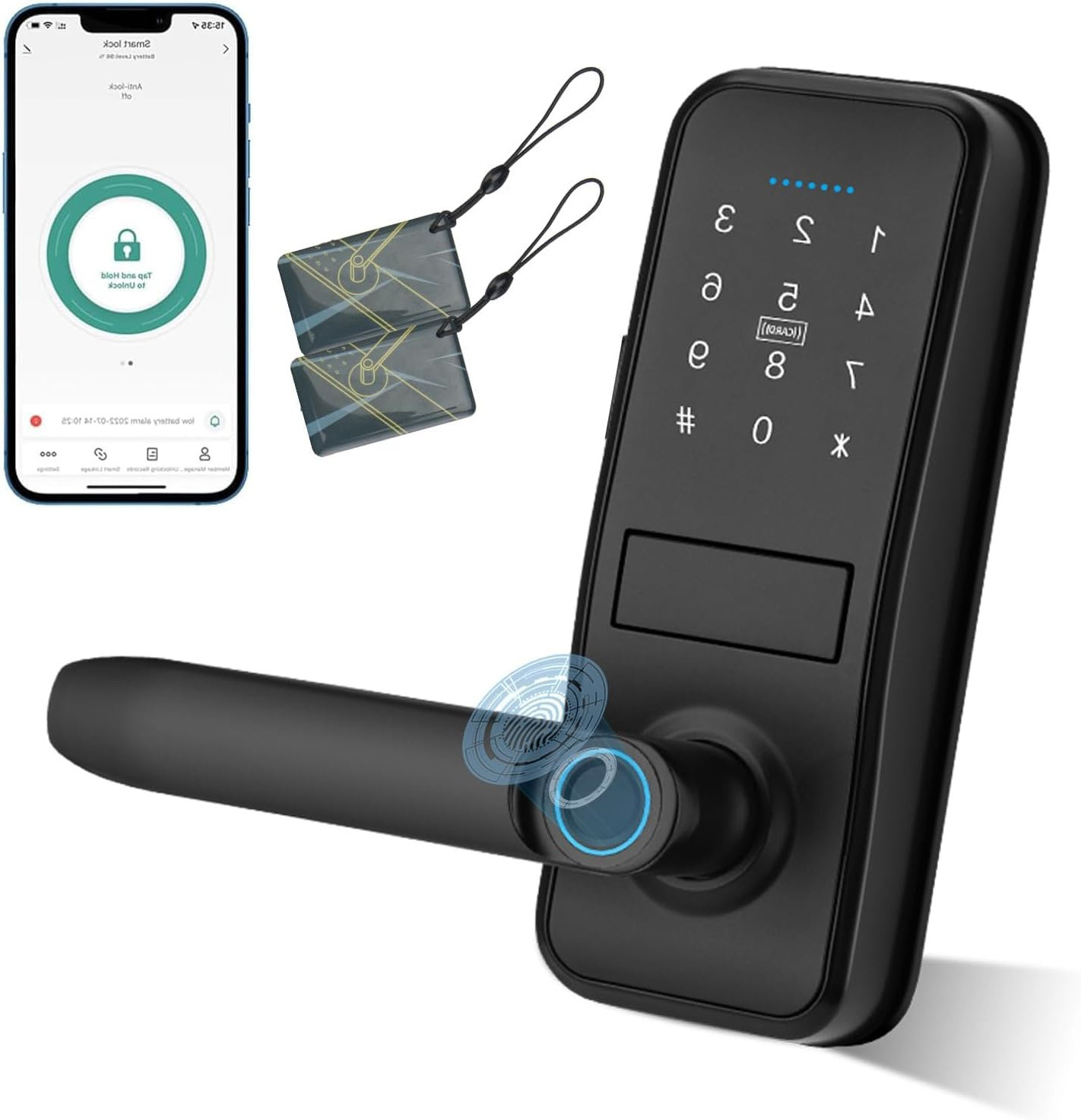 ARMIJU 5 in 1 Smart Lock Keyless Entry Fingerprint Keypad for Front ...
