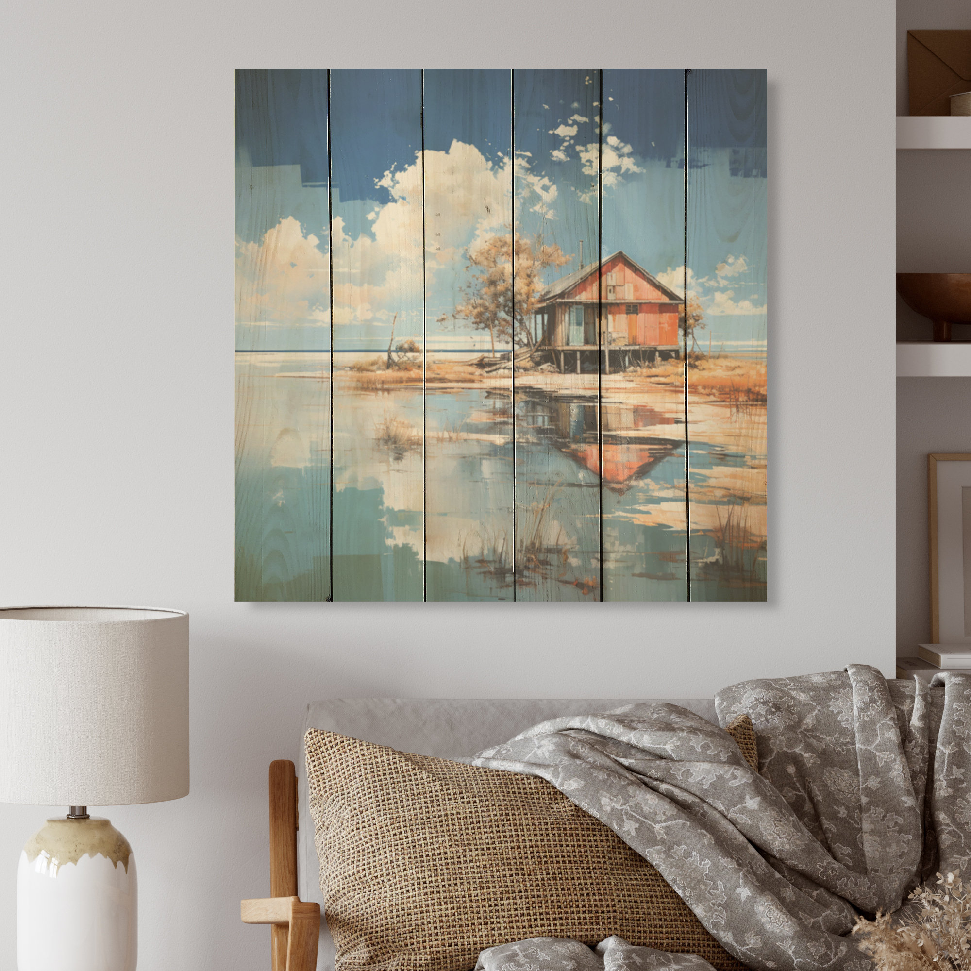 August Grove® Lakehouse Summer Charm Beach I - Lakes Lakehouse Wood ...