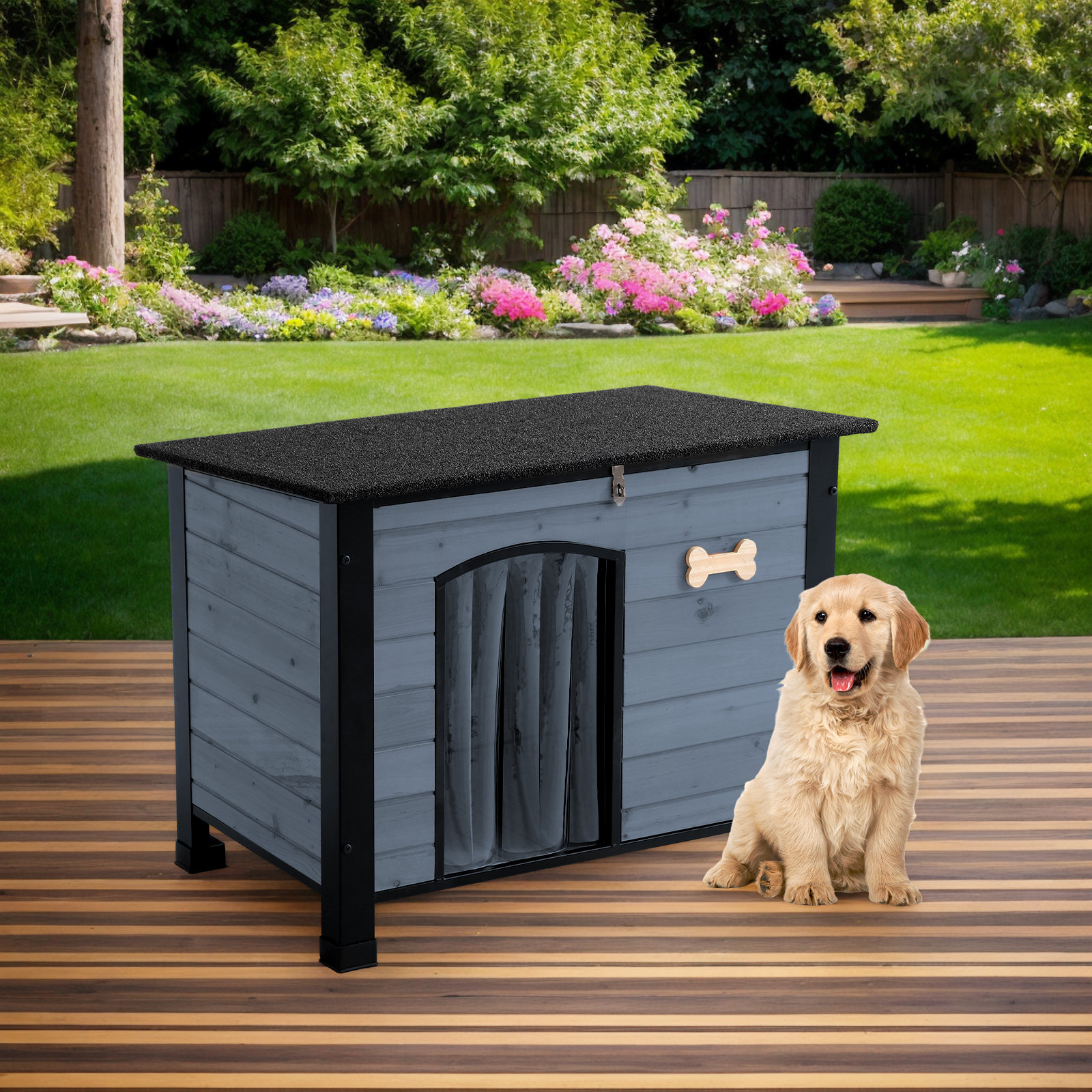 Tucker Murphy Pet™ Outdoor Dog House, Extra Large Wooden Dog House With ...
