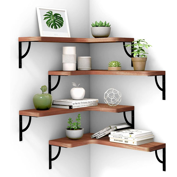 17 Stories Karratha 4 Piece L-Shaped Corner Shelf | Wayfair