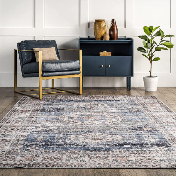 Langley Street Grube Machine Washable Distressed Vintage Area Rug in ...