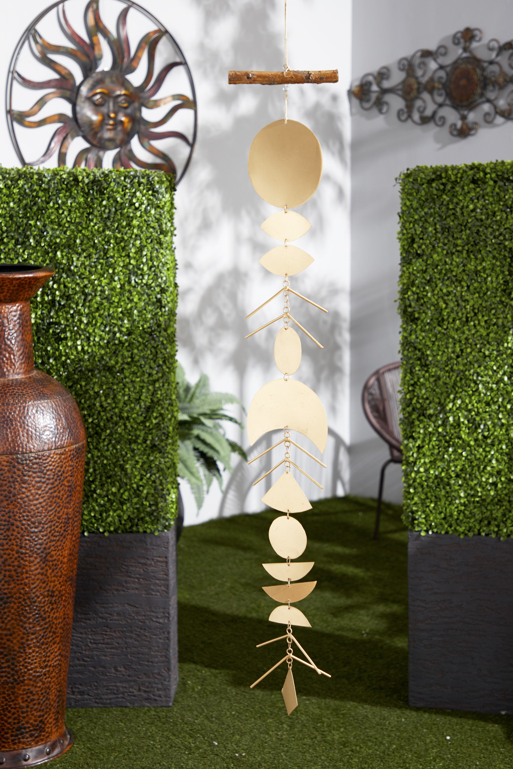 Freeport Park® Nevaeh Celestial and Geometric Shape Metal Wind Chime ...