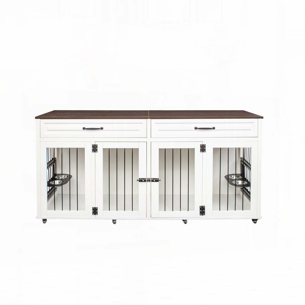Tucker Murphy Pet™ Wooden Dog Crate Table with Wheel | Wayfair